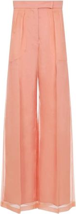 Max Mara Femme, Pantalons, Rose, Taille: 36 FR Pantalon en Soie Rose Violet