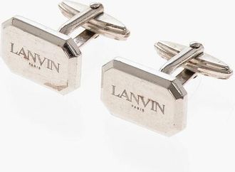 Lanvin Silver Finished Logoed Cufflinks size Unica