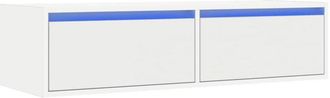 vidaXL TV-Schrank mit LED-Leuchten Wei&szlig; 100x35,5x25 cm - Vidaxl
