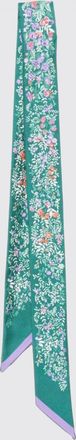 Gucci Blaues Seidentwill-Bandeau mit kontrastierendem Blumendruck