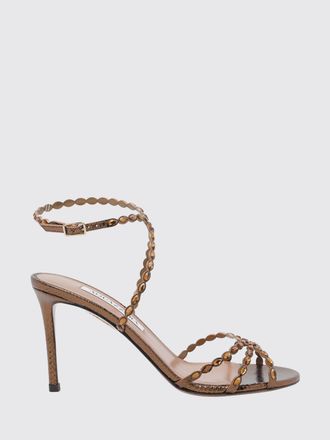 Aquazzura Love Struck Sandalen aus Leder mit Python-Print und Stiletto-Absatz