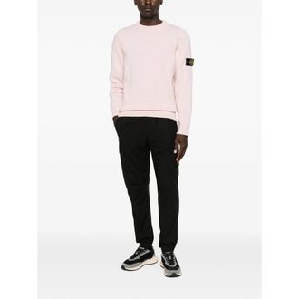 Stone Island Signature Compass Patch Crew Neck Sweater - Pink