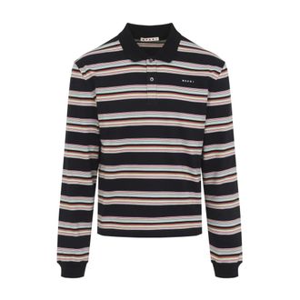 Marni Homme, Tops, Multicolore, Taille: L Polo en coton piqu&eacute; &agrave; manches longues