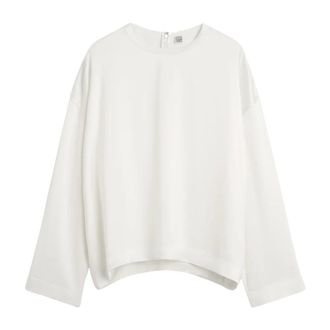 Toteme Femme, Blouses et Chemises, Blanc, Taille: 38 FR Boxy Satin Top