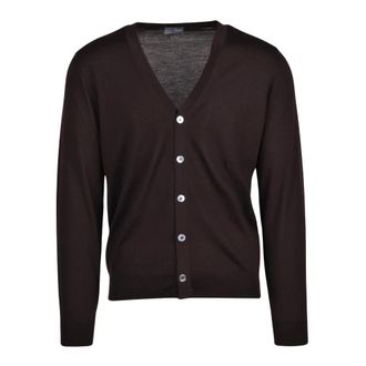Drumohr Cardigan Sottile - Homme - Pulls - Brun - Taille: XL