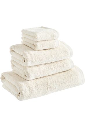 Marc O'Polo Frottierset, Beige, Textil, 5-teilig, Uni, Gots, Badtextilien, Handtuch-Sets