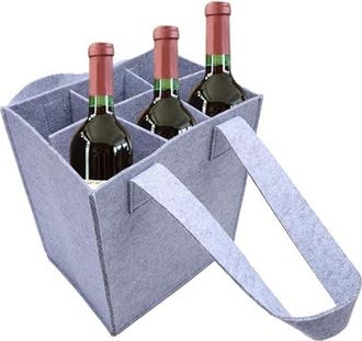 Generic Petit sac de rangement pour bouteille de vin | Sac de courses r&eacute;utilisable | Sac de rangement en feutre pour 6 bouteilles | Sac de vin en feutre r&eacute;uti