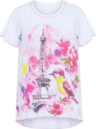 Miamoda T-Shirt T-Shirt A-Linie Eiffelturm-Motiv Halbarm