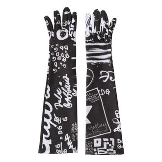 Dolce & Gabbana Femme, Accessoires, Noir, Taille: 7 IN Long Gloves