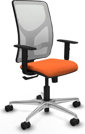 Piqueras y Crespo Lendenwirbelst&uuml;tzstuhl mit 1D-Armlehnen, ausgestattet mit 3 Positionen und Schneideschaum, mit Rollen von 65 mm, Nylon, Wei&szlig;/Orange