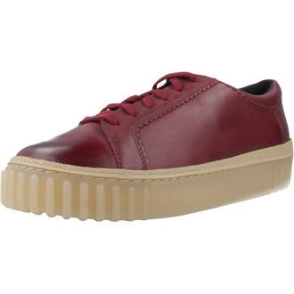 Clarks Damen Mayhill Walk Sneaker, burgunderrotes Leder, 35.5 EU