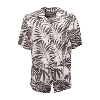 Ga&euml;lle Paris Italienisches Hemd Modell Gbu01050 Schwarze Palmen - - Shirts - Herren - Schwarzk - XS