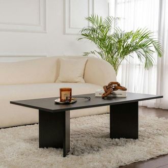 Pier Import Table basse moderne noire effet bois - pieds en V MARFA