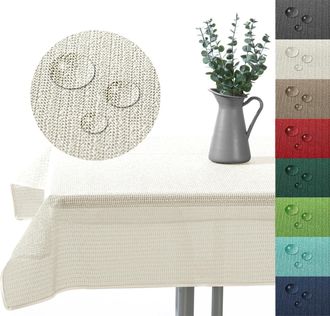 Heimtexland Outdoor Tischdecke Gartentischdecke wasserfest wetterbeständig rutschfest waschbar Outdoortischdecke Weichschaum robust Garten Balkon Camping Party Ti