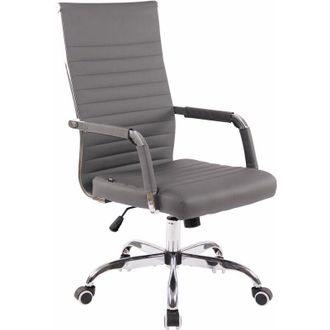 Clp Chaise de bureau Amadora avec hauteur r&eacute;glable et Pied en m&eacute;tal Gris Similicuir