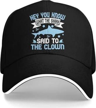 Generic Hiver Coton Chaud, Lavé Casquette De Baseball pour Hommes Requin À Clown Camionneur Snapback Casquettes Papa Chapeau Requin Animal Sauvage