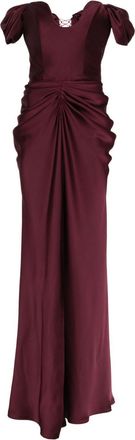 Ana Radu robe longue à détails drapés - Rouge