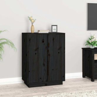 vidaXL vidaXL Sideboard Schwarz 60x35x80 cm Massivholz Kiefer