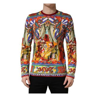 Dolce & Gabbana Homme, Tops, Multicolore, Taille: 3XL Teatro Dei Pupi T-shirt &agrave; manches longues