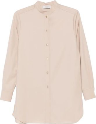 Agnona Hemd mit Stehkragen - Nude
