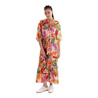 Brand Unique Femme, Robes, Multicolore, Taille: 38 FR Robe Chemisier Longue