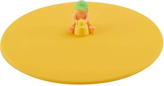 Lurch 210885 Mein Deckel Beach Kids Simon Sandburg, Glasabdeckung aus BPA-freiem Premium-Platin-Silikon, Ø 10,5cm, Gelb