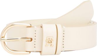 Tommy Hilfiger Damen G&uuml;rtel Essential Effortless 2,5 cm Lederg&uuml;rtel, Elfenbein (Ivory Petal), 95 cm