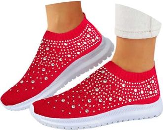 Generic Chaussures &eacute;l&eacute;gantes &agrave; enfiler pour femme - Chaussures de sport plates et tendance - Pour lext&eacute;rieur, la marche, le fitness, les infirmi&egrave;res - Chaussu