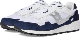 Saucony Baskets Shadow 5000 Unisexes pour Adulte, Blanc/Bleu Marine/argenté, 41 EU