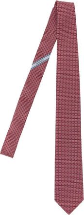Ferragamo Homme, Accessoires, Rouge, Taille: ONE Size Cravate Jacquard Gancini