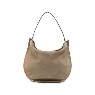 Isabel Marant Oskan Stud-embellished Suede Shoulder Bag