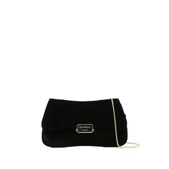 Emporio Armani Femme, Sacs, Noir, Taille: ONE Size Sac Bandouli&egrave;re Velours Noir Cha&icirc;ne