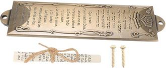 Garneck Mezuzah M&eacute;tal avec Parchemin Sacr&eacute; Ornement Argent&eacute; Symbole De B&eacute;n&eacute;diction D&eacute;coration Porte Maison pour Protection Et H&eacute;ritage Culturel Espagnol
