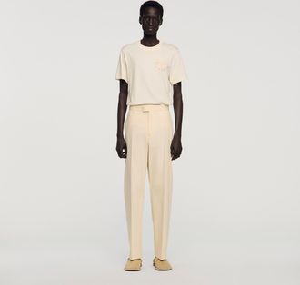 Sandro Pantalon large en coton