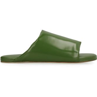 Bottega Veneta Gepolsterte Ledermules Runde Zehenpartie - - Shoes - Herren - Gr&uuml;n - 41 EU