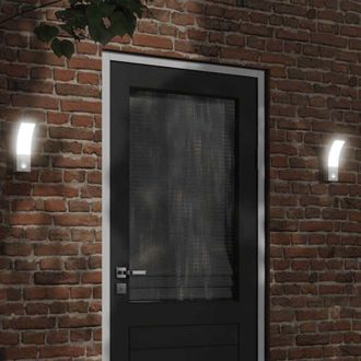 vidaXL Vidaxl - LED-Au&szlig;enwandleuchten mit Sensor 2 Stk. Wei&szlig; Aludruckguss