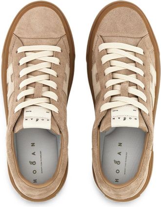 Hogan Suede H-Logo Sneakers - Beige