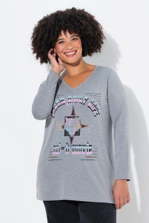 Angel Of Style T-Shirt T-Shirt Straight Fit L&ouml;wenlkopf-Motiv Langarm