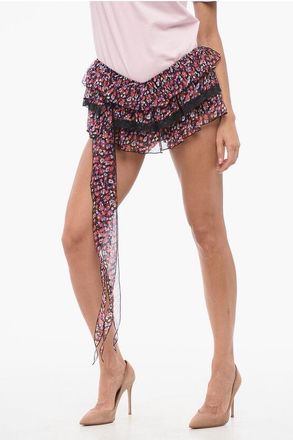 Dsquared2 Chiffon Ruffled Shorts with Band size 38