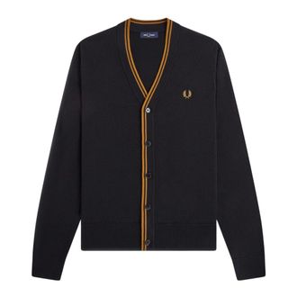 Fred Perry Cardigan classique - Homme - Pulls - Noir - Taille: XL