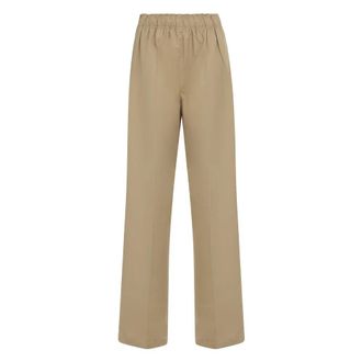 Prada Weitgeschnittene Baumwollhose - - Trousers - Damen - Beige - S