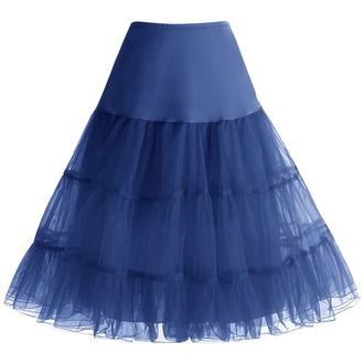 Bbonlinedress Petticoat Rock Sommerkleid Damen Reifrock Unterrock Petticoat Underskirt Crinoline f&uuml;r Rockabilly Kleid Navy L