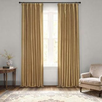 Half Price Drapes Verdunkelungsvorh&auml;nge aus Kunstseide, 244 cm lang, f&uuml;r Schlafzimmer und Wohnzimmer, Vintage-Stil, strukturiert, Verdunkelungsvorhang, 1 Panel, 127 x 2
