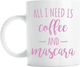 Generic Tasse mit Zitat All I Need is Coffee and Mascara, Geschenkidee für Ihre besten Freunde