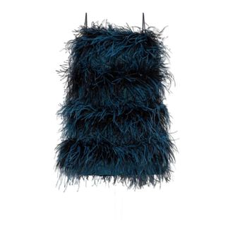 Os&eacute;ree Lumi&egrave;re Plumage Mini Dress - Femme - Robes - Bleu - Taille: 40 FR