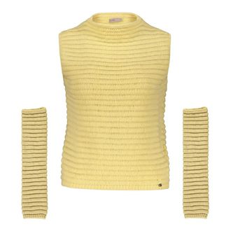 Herno Gestrickte Weste mit &Auml;rmeln - - Tops - Damen - Gelb - M