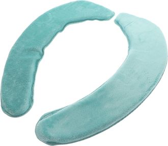 Angoily Weicher Selbstklebender Wc sitzbezug aus Flanell Passend Waschbar Gepolstert Wärmeisolierend für Badezimmer im Sommer und Winter Hellblau