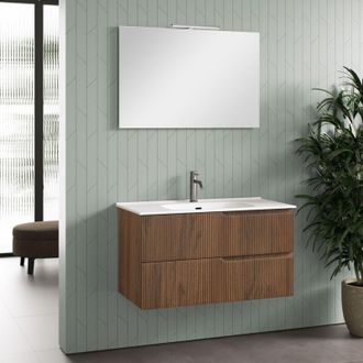 TFT Home Furniture Ensemble salle de bain 4 pièces ZIP Chêne