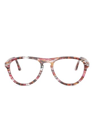 Persol Brille mit geometrischem Gestell - Rot