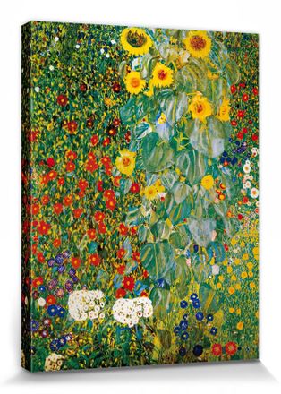 1art1 Gustav Klimt Poster Bauerngarten Mit Sonnenblumen, 1905-06 Bilder Leinwand-Bild Auf Keilrahmen | XXL-Wandbild Poster Kunstdruck Als Leinwandbild 80x60